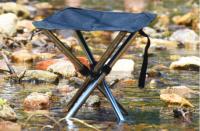 China Stainless Steel Folding Fishing Stool Portable Telescopic Camping Chair 200kg Capacity for sale