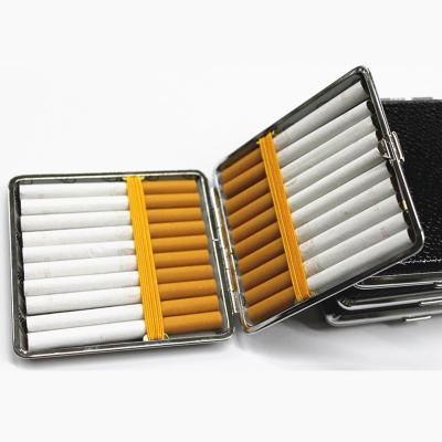China Personalized Brown Leather Cigarette Case Holder Shockproof Dustproof Aluminum Alloy 300 PCS MOQ for sale