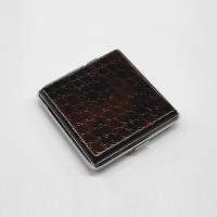 China Personalized Brown Leather Cigarette Case Holder Shockproof Dustproof Aluminum Alloy 300 PCS MOQ for sale