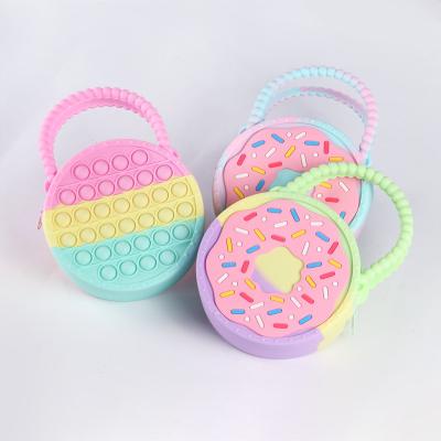 China Silicone Unicorn Pop It Backpack for Kids Stress Relief Decompression Toy Bag 30x25cm for sale