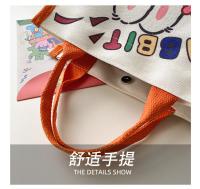China Custom Printed Canvas Tote Bag 38x42cm Eco Friendly Foldable Shopping Bag with Logo for sale