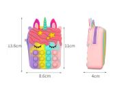 China Fidget Push Bubble Toy Rainbow Unicorn Coin Purse Crossbody Bag Silicone 20cm for sale