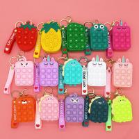China Fidget Push Bubble Toy Rainbow Unicorn Coin Purse Crossbody Bag Silicone 20cm for sale