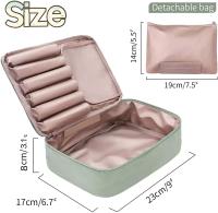 China Large Capacity Cosmetic Bag with Handle Waterproof Nylon 9x3.1x6.2 Inch for Women for sale