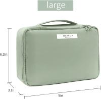 China Large Capacity Cosmetic Bag with Handle Waterproof Nylon 9x3.1x6.2 Inch for Women for sale