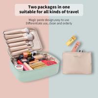 China Large Capacity Cosmetic Bag with Handle Waterproof Nylon 9x3.1x6.2 Inch for Women for sale