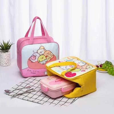 China Kids Insulated Lunch Cooler Bag Canvas Waterproof Thermal 12L Cartoon Design for sale