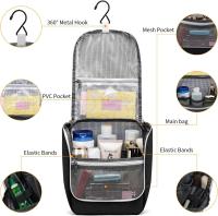 China Waterproof Travel Toiletry Bag 8.66x3.93x10.66 Inch Custom Logo Solid Color Cosmetic Pouch for sale