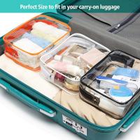 China PVC 3 Piece Toiletry Bag Set 7.5x5.5x2.2 Inch Travel Cosmetic Organizer Custom Logo for sale