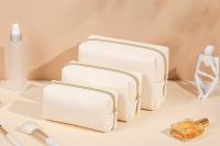 China Custom Logo Waterproof PU Makeup Bag Unisex Travel Cosmetic Case 1000pcs MOQ for sale
