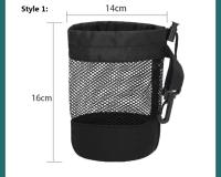China Polyester Sports Drawstring Bag with Mesh Pocket for Golf Tennis Ball Storage 12x16 Inch for sale