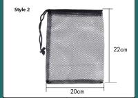 China Polyester Sports Drawstring Bag with Mesh Pocket for Golf Tennis Ball Storage 12x16 Inch for sale