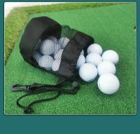 China Polyester Sports Drawstring Bag with Mesh Pocket for Golf Tennis Ball Storage 12x16 Inch for sale