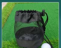 China Polyester Sports Drawstring Bag with Mesh Pocket for Golf Tennis Ball Storage 12x16 Inch for sale