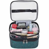 China Hot sell cosmetic bag with 2 layer for double zippers for sale
