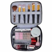 China Hot sell cosmetic bag with 2 layer for double zippers for sale