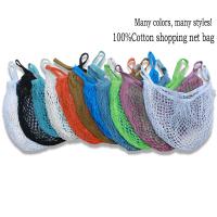 China GOTS Certified Organic Cotton Mesh Shopping Bag 120gsm Reusable Produce Tote with Custom Logo for sale