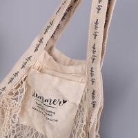 China GOTS Certified Organic Cotton Mesh Shopping Bag 120gsm Reusable Produce Tote with Custom Logo for sale