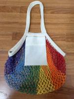China GOTS Certified Organic Cotton Mesh Shopping Bag 120gsm Reusable Produce Tote with Custom Logo for sale