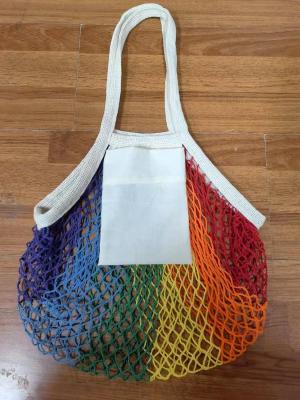 China GOTS Certified Organic Cotton Mesh Shopping Bag 120gsm Reusable Produce Tote with Custom Logo for sale