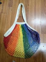 China GOTS Certified Organic Cotton Mesh Shopping Bag 120gsm Reusable Produce Tote with Custom Logo for sale