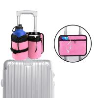 China Durable Nylon Luggage Travel Cup Holder 12x16cm Fits All Suitcase Handles Free Hand Drink Bag for sale