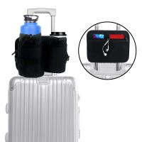 China Durable Nylon Luggage Travel Cup Holder 12x16cm Fits All Suitcase Handles Free Hand Drink Bag for sale