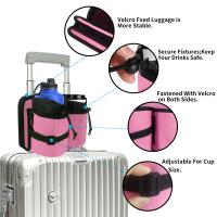 China Durable Nylon Luggage Travel Cup Holder 12x16cm Fits All Suitcase Handles Free Hand Drink Bag for sale
