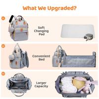 China Customized Mommy Bag With Adjustable Strap And Crib For Baby for sale
