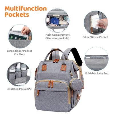 China Customized Mommy Bag With Adjustable Strap And Crib For Baby for sale