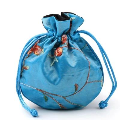 China Multicolor Chinese Silk Drawstring Bag 13x11 cm Brocade Jewelry Pouch Gift Pouch for sale