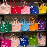 China Reusable Foldable Felt Gift Bag Large Capacity Mommy Storage Tote Handbag for sale