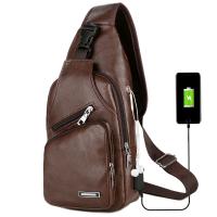 China USB Charging Chest Bag With Headset Hole Men'S Single Strap Anti Theft Adjustable for sale