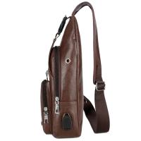 China USB Charging Chest Bag With Headset Hole Men'S Single Strap Anti Theft Adjustable for sale