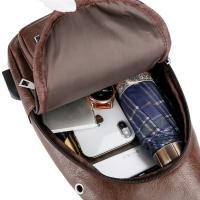 China USB Charging Chest Bag With Headset Hole Men'S Single Strap Anti Theft Adjustable for sale