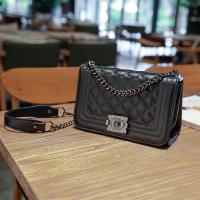 China Summer Plaid PU Leather Crossbody Bag for Women Square Chain Shoulder Bag 26x10x17cm for sale