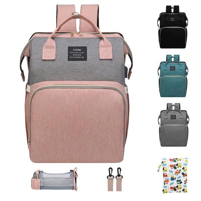 China Custom Mummy Maternity Baby Diaper Bag Large Capacity 30L Travel Backpack with Changing Pad for sale