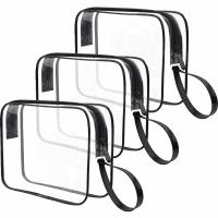 China Clear PVC Zipper Toiletry Cosmetic Bag Organizer Waterproof 0.12kg Custom Size for sale
