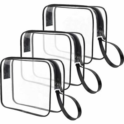 China Clear PVC Zipper Toiletry Cosmetic Bag Organizer Waterproof 0.12kg Custom Size for sale