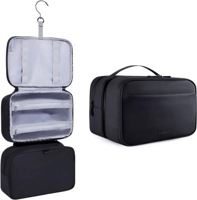 China Water Resistant PU Leather Cosmetic Bag Toiletries Organizer for Men Women 0.458kg for sale