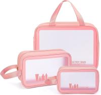 China Custom PVC Transparent Glitter Makeup Bag 12.99x2.09x9.06 cm Wholesale Cosmetic Pouch for sale