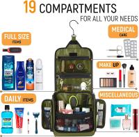 China Large Hanging Travel Toiletry Bag Waterproof 12.2x3.15x10.63 inch with Hook for Men Women for sale