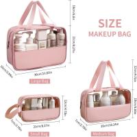 China Clear Travel Toiletry Bag Transparent Hanging Organizer Shockproof Protective Storage 11.82x3.94x8.27cm for sale