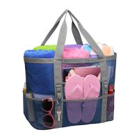 China Double Layer Insulated Mesh Transparent Tote Bag 37x42x15cm Large Capacity Picnic Beach Bag for sale