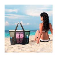 China Double Layer Insulated Mesh Transparent Tote Bag 37x42x15cm Large Capacity Picnic Beach Bag for sale