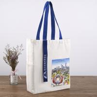 China Cotton Canvas Handbag 38x32x10cm Camouflage Color Custom Logo Shopping Tote for sale