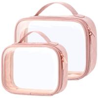 China Clear Waterproof Toiletry Bag with Handle Large 7.8x5.9 Inch Customizable Makeup Organizer for sale