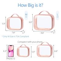 China Clear Waterproof Toiletry Bag with Handle Large 7.8x5.9 Inch Customizable Makeup Organizer for sale