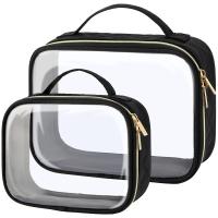 China Large Clear Toiletry Bag with Handle TSA Approved Fit Carry-on 0.11kg Customizable for sale