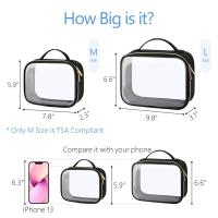 China Large Clear Toiletry Bag with Handle TSA Approved Fit Carry-on 0.11kg Customizable for sale